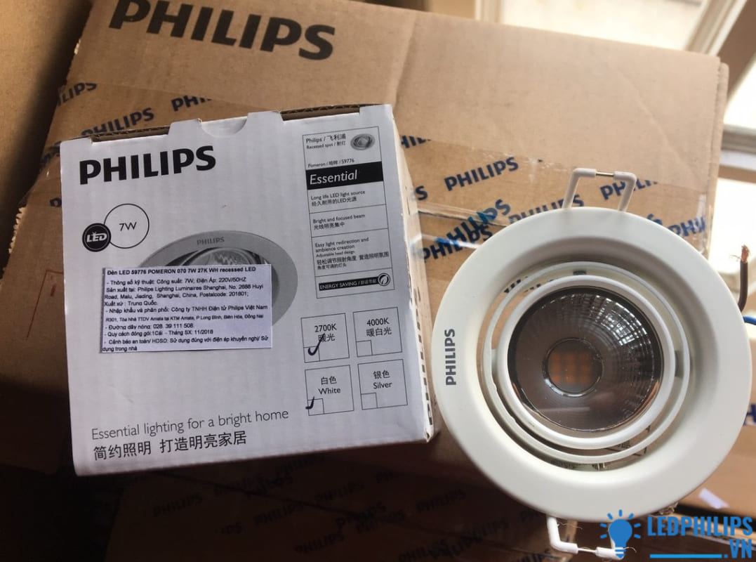 Downlight Led chiếu điểm POMERON 59776 7W 4000K - Led Philips