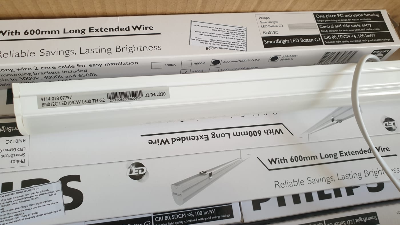 Bộ Máng LED T8 Philips 0,6m 10W BN012C LED10 3000K 220V - Led Philips