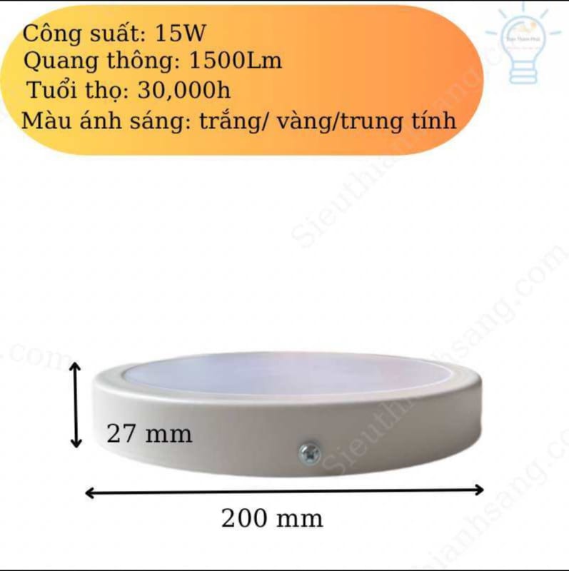Đèn Ốp nổi DN027C G3 LED15 15w D200 - Led Philips